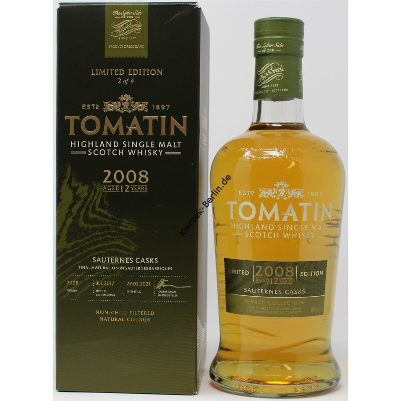Tomatin Single Malt Scotch Whisky French Collection Sauternes Edition ...